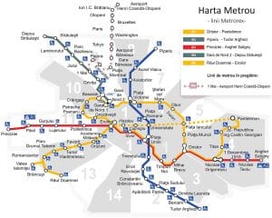 Harta metrou Bucuresti 2024. Preturi bilete Metrorex. Program